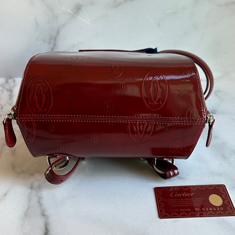 Cartier Red Happy Birthday Patent Leather Backpack Da… - Gem